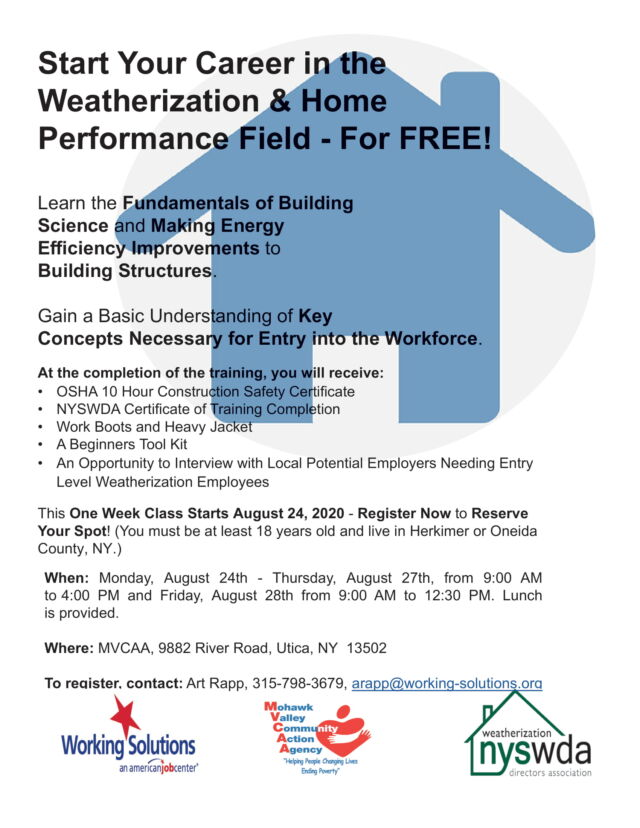 NEW Weatherization and Home Performance Training Session - August 24 ...